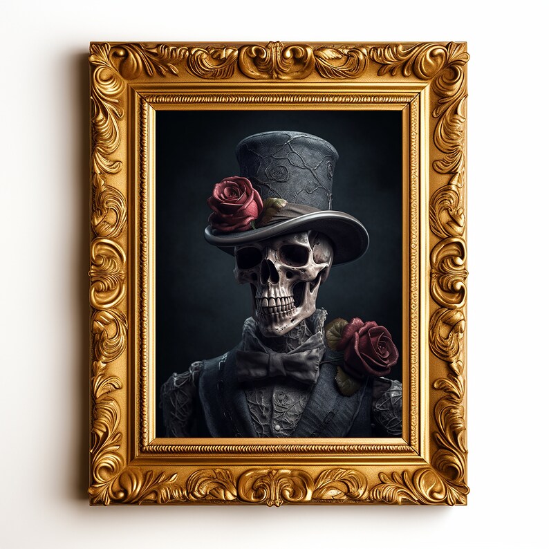 Skull & Top Hat | Printable Digital Download, 5 Ratios, 5 Downloads - Etsy