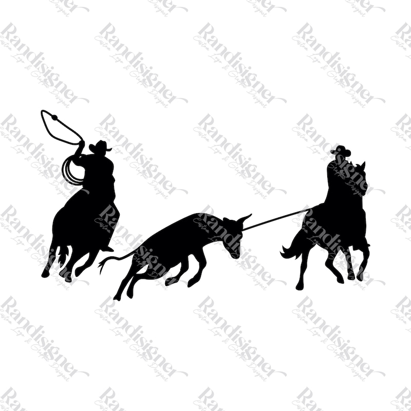 Drawing of Team Ropers - Etsy