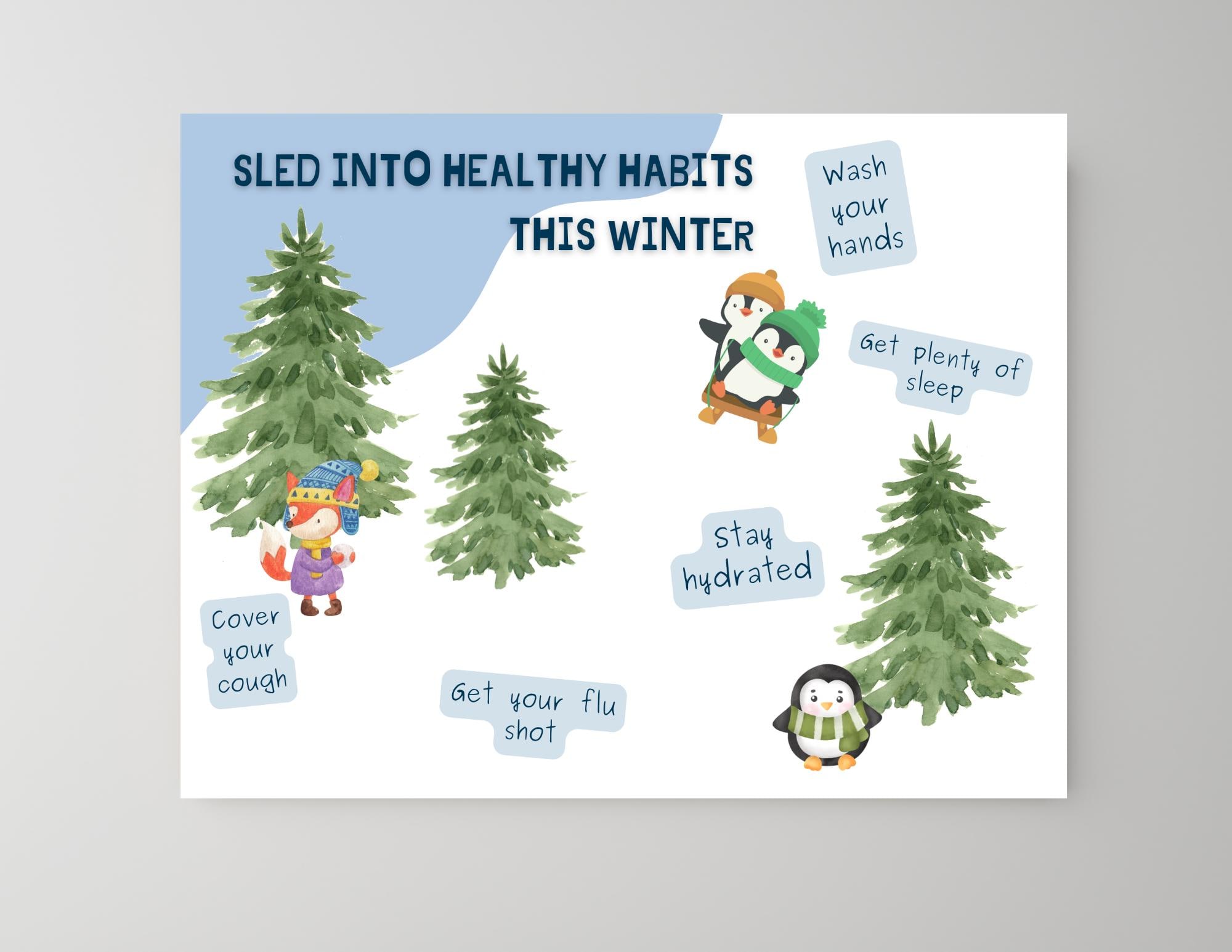 Winter Healthy Habits Poster - Etsy