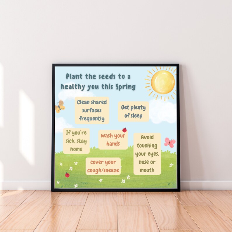 Spring Healthy Habits Poster - Etsy
