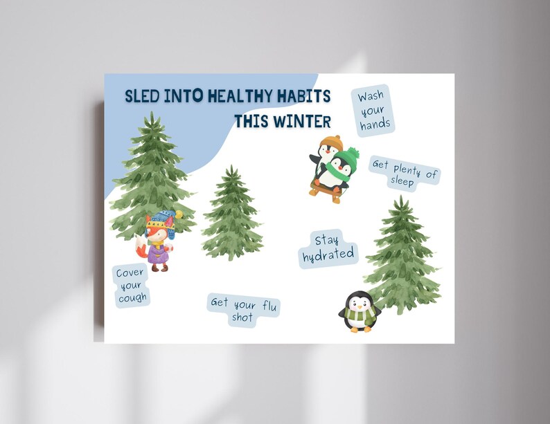 Winter Healthy Habits Poster - Etsy