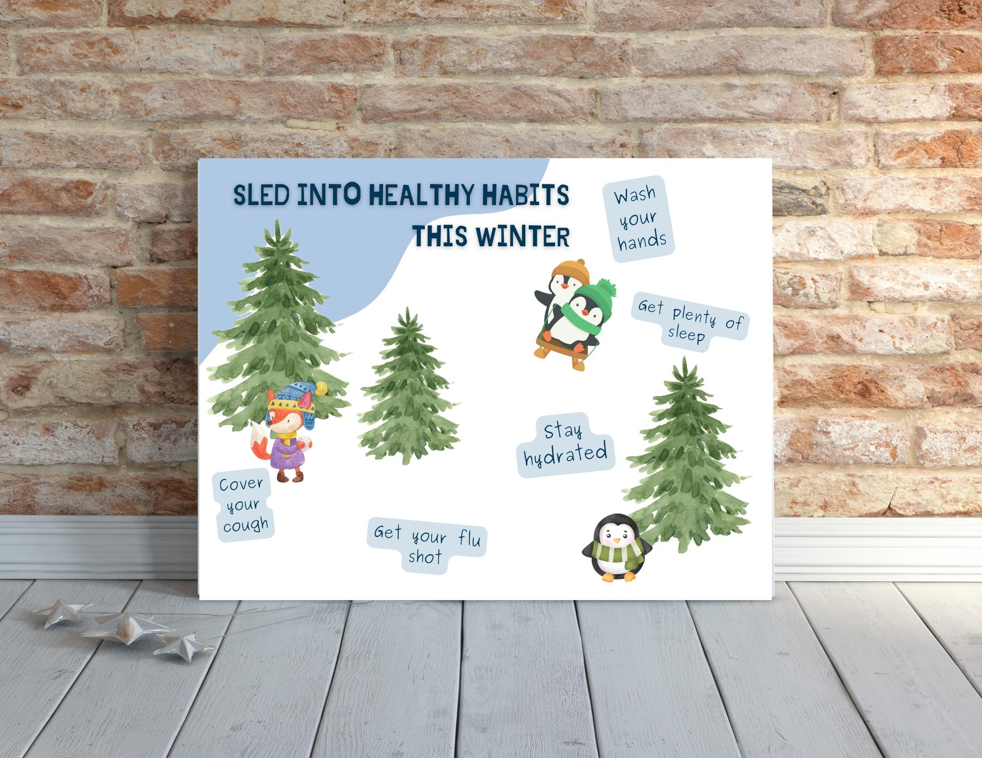 Winter Healthy Habits Poster - Etsy