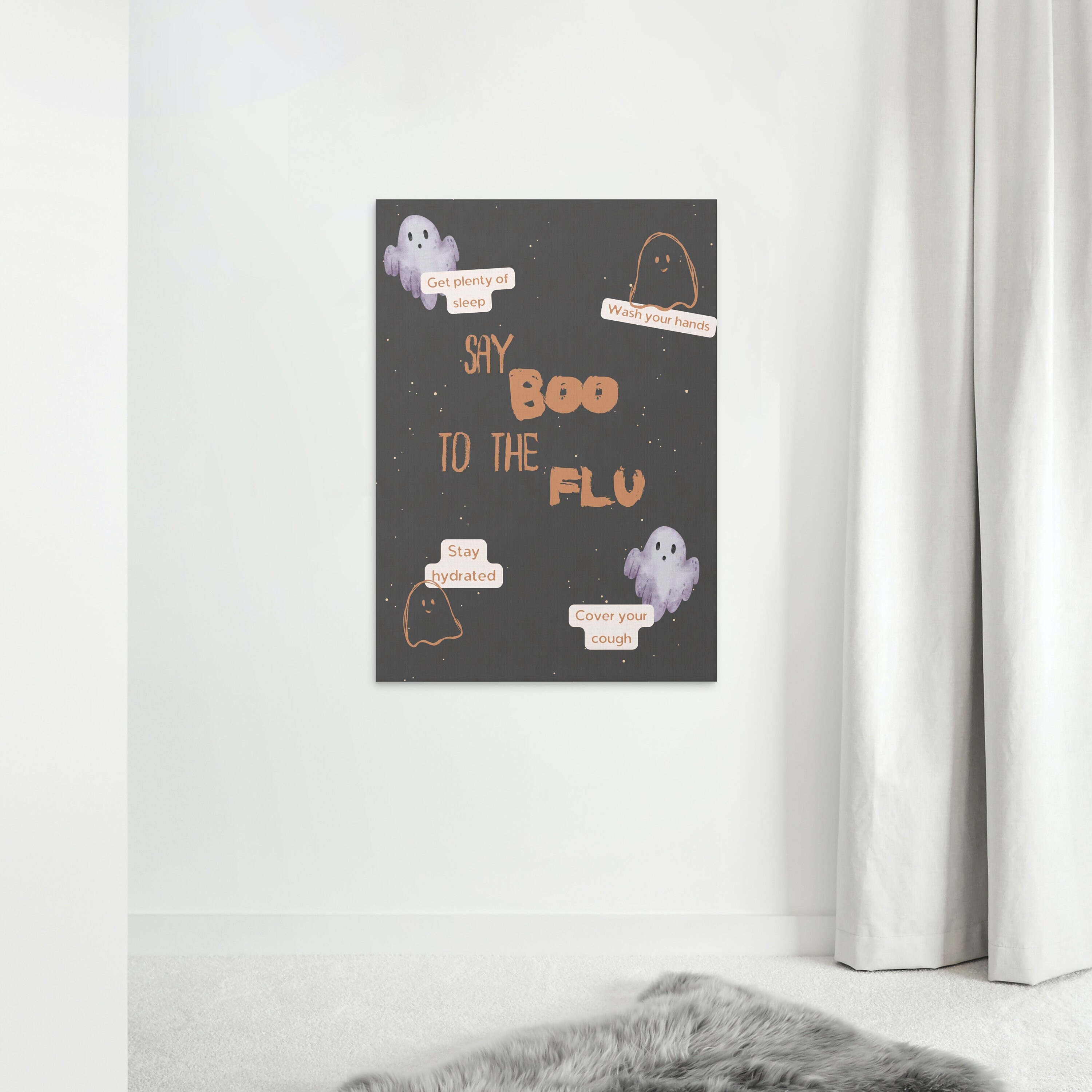 Cute "say Boo to the Flu" Classroom Poster; Printable; Digital Download ...