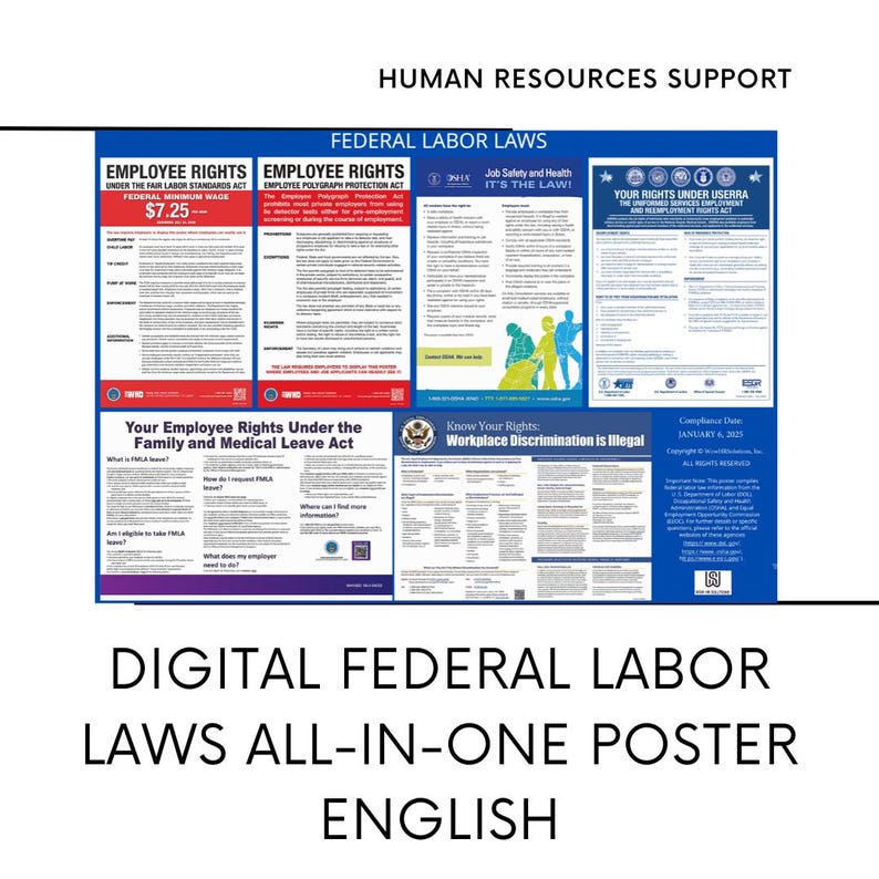 2025 Federal Labor Law Poster | Electronic Labor Law Poster for Remote ...