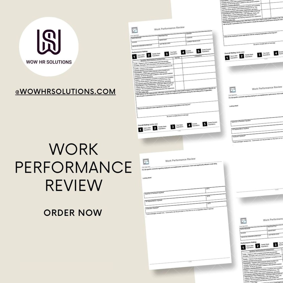Performance Review Template, Employee Evaluation Form, Work Performance ...