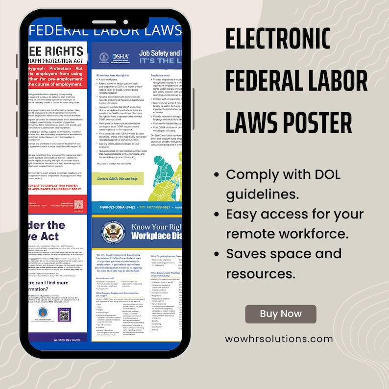 2025 Federal Labor Law Poster | Electronic Labor Law Poster for Remote ...