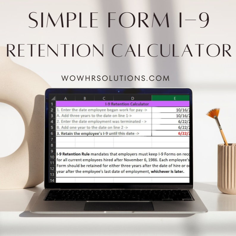 I-9 Retention Calculator Worksheet | Determine How Long an I-9 Needs to ...