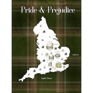 Pride and Prejudice Locations Map Poster 5 Sizes - Etsy