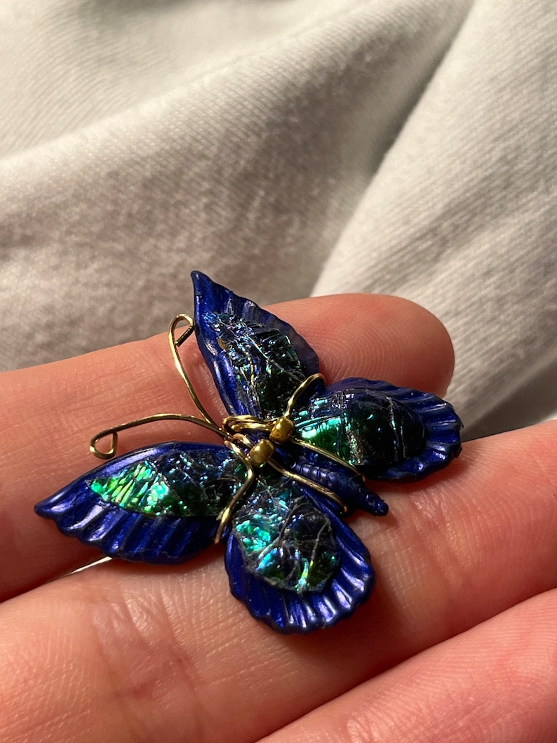 Blue Butterfly Brooch - Etsy
