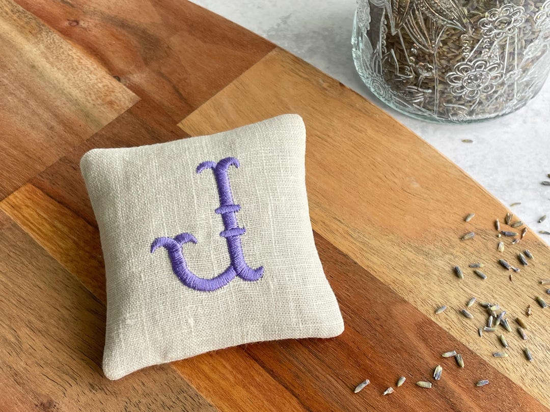 Personalized Lavender Sachet With Custom Initial, Embroidered on 100% ...