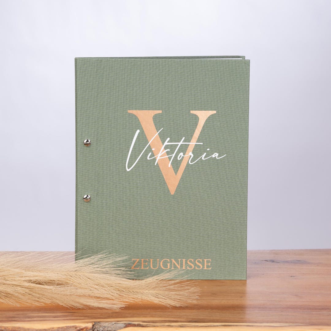 Personalized Report Card Folder With Linen Cover / DIN A4 / Back-to ...