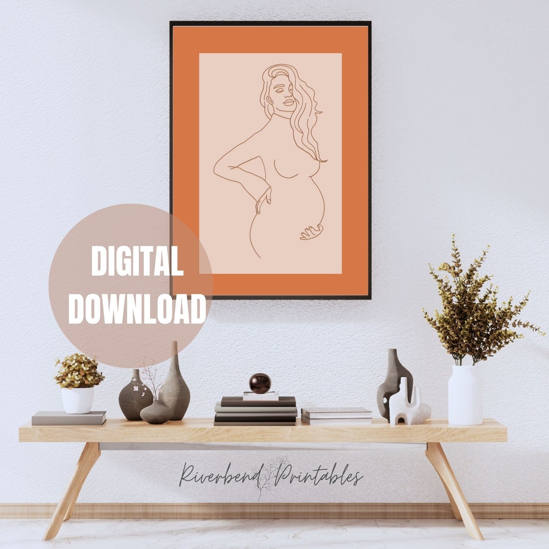 Pregnancy Wall Art, Mama Printable Minimalist Home Decor, Nursery ...