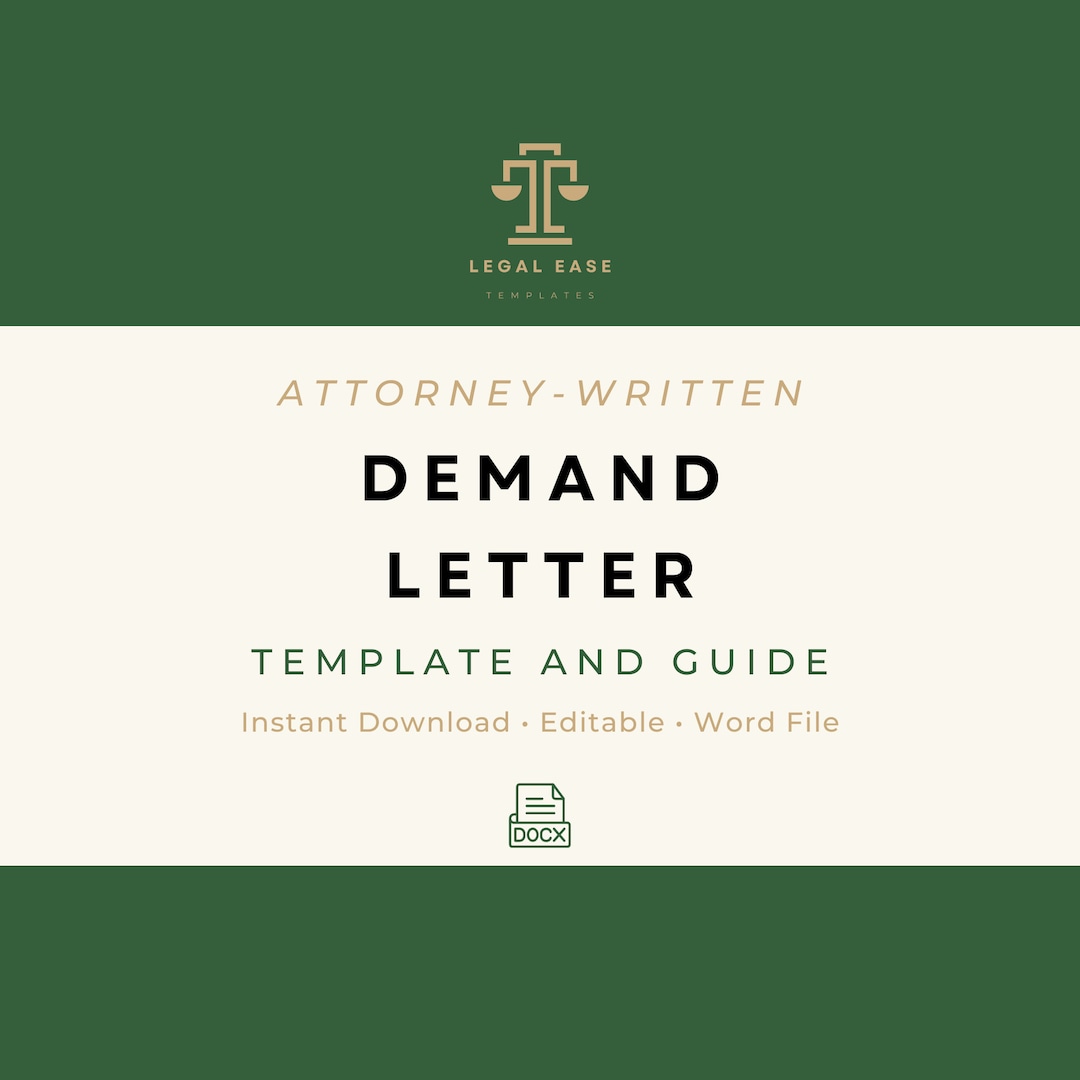Demand Letter | Legal Template | Attorney-written | Pro Se Form ...