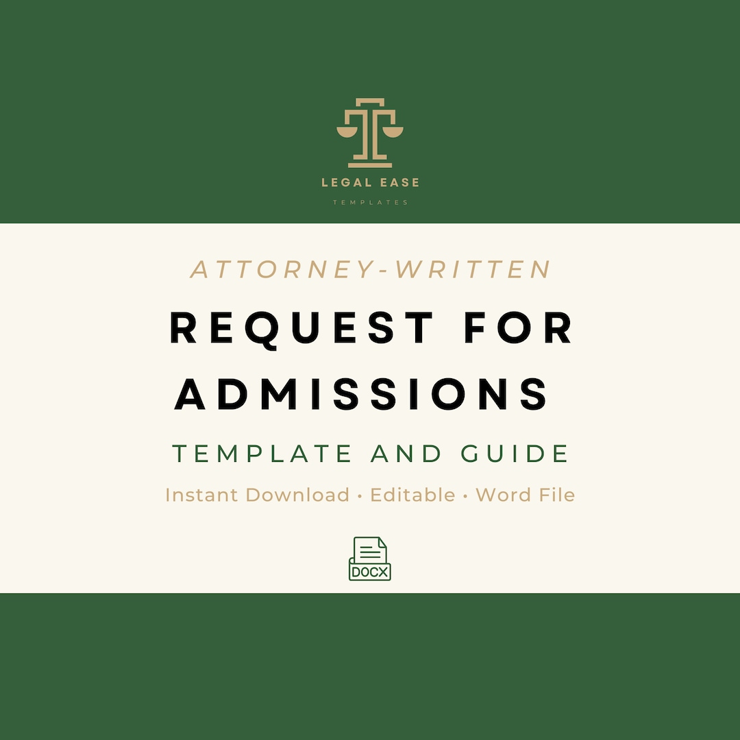 Request for Admissions | Discovery Legal Template | Attorney-written ...
