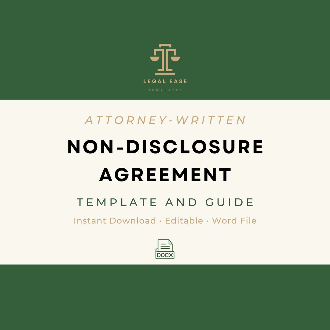 Non-disclosure Agreement | Legal Template | Attorney-written | Pro Se ...
