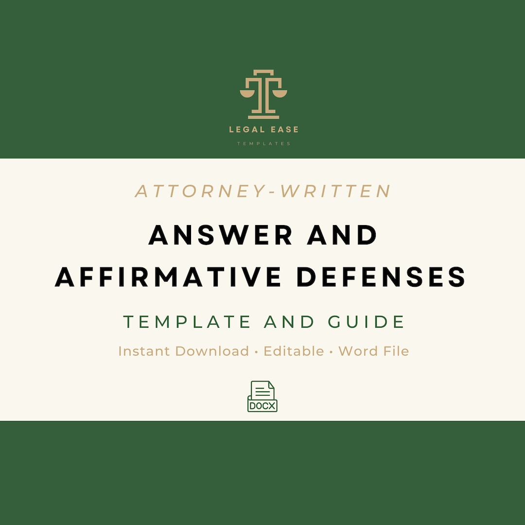 Answer and Affirmative Defenses for A Collection Case | Attorney ...