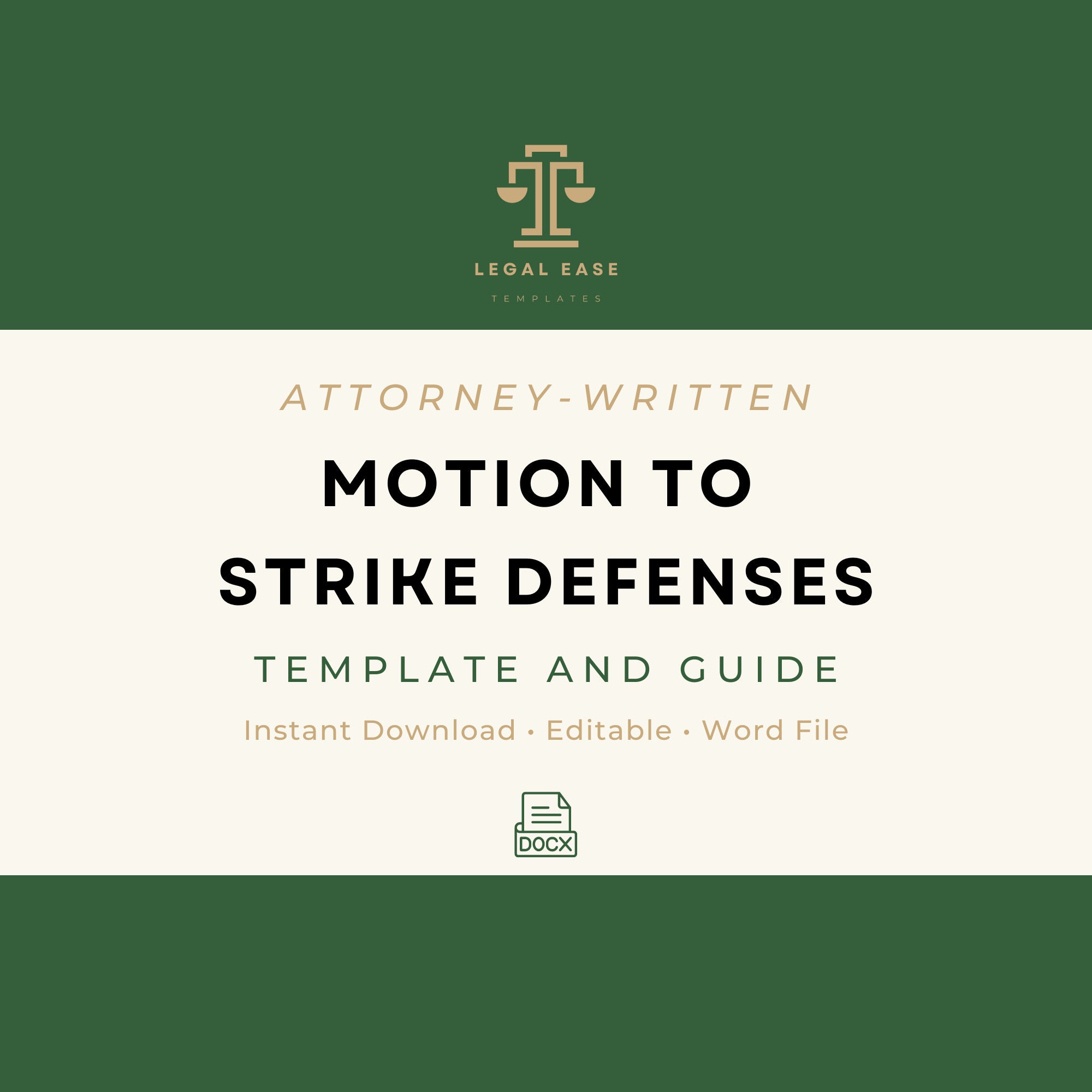Motion to Strike Defenses | Legal Template | Attorney-written | Pro Se ...
