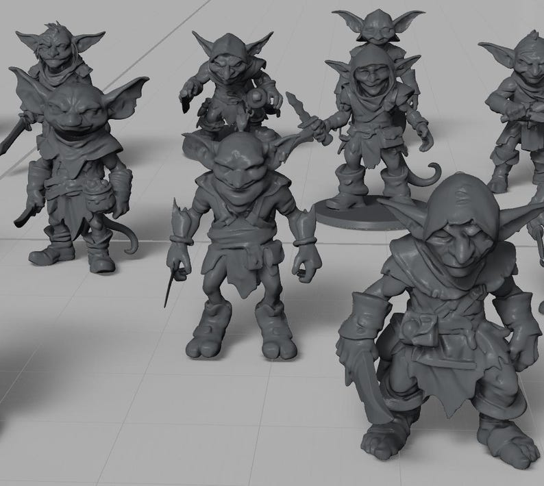 17x Goblin Gang STL Bundle - Sneaky Types With Knives and Swords - D&D ...