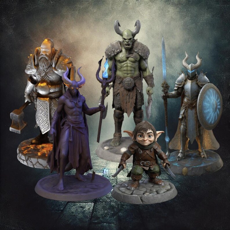 Hero or Villain STL Bundle Party Sized Bundle D&D Table Top Group Army ...