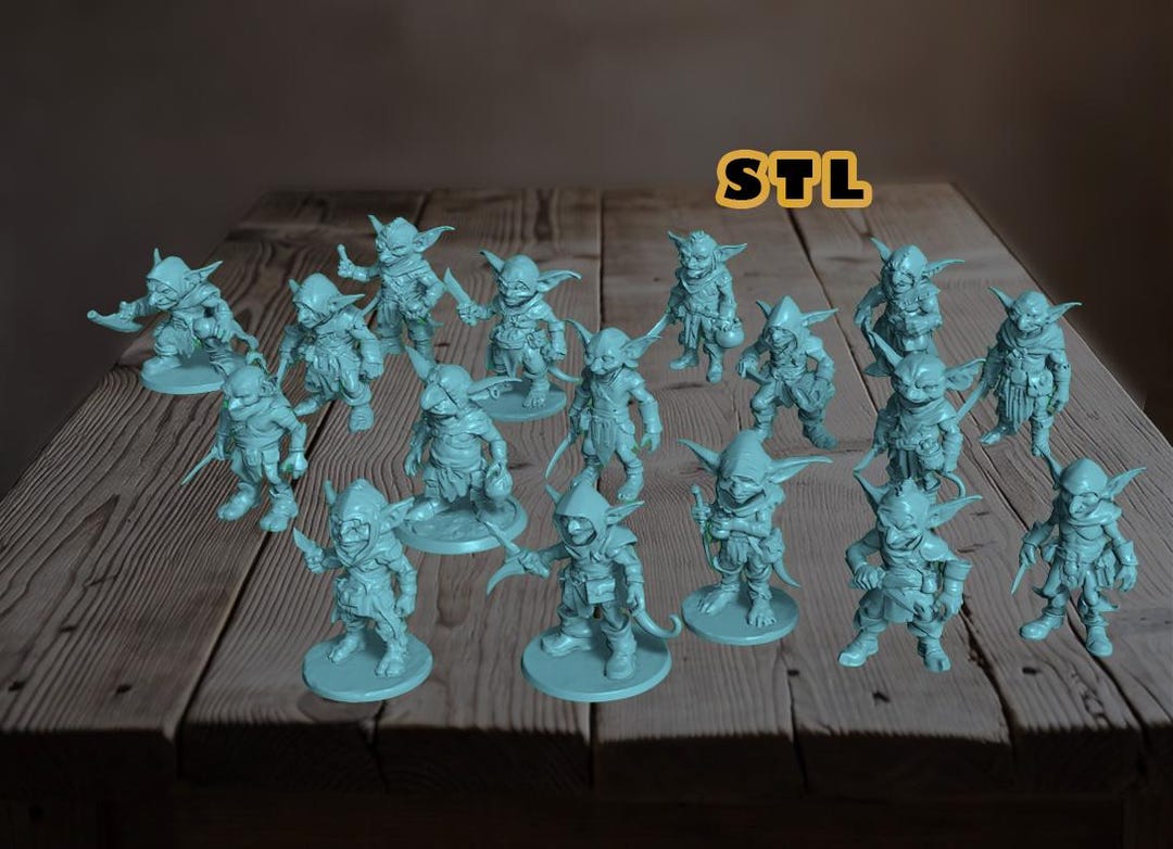 3D Printable Goblin Horde STL Bundle - 17 Unique Goblin Gang Minis for ...