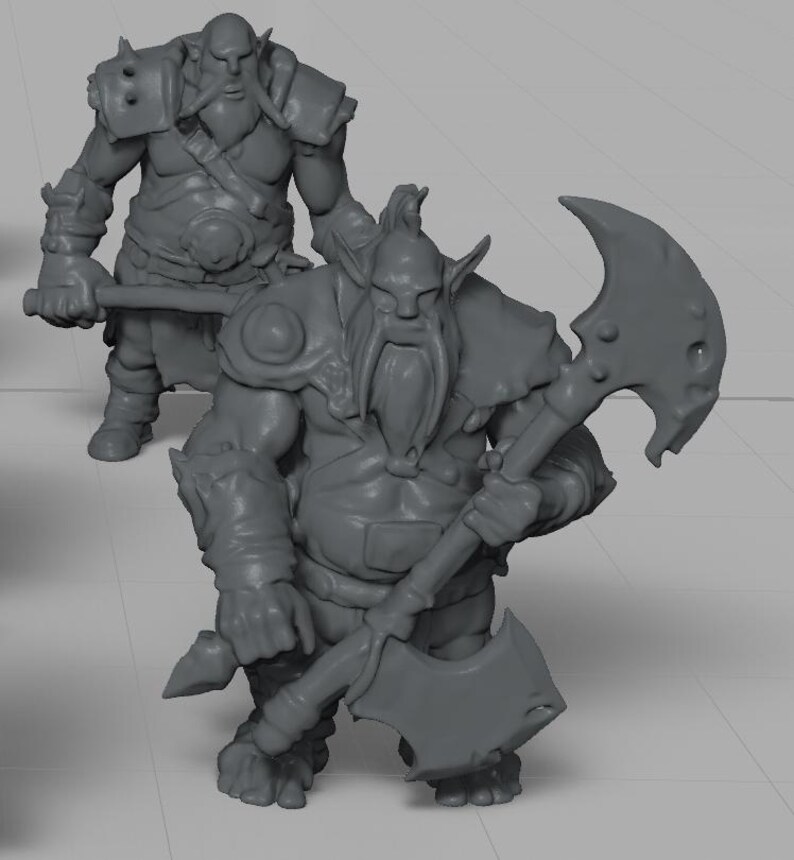 Orc Warlord Miniatures: 3D Printable STL Files for Tabletop RPG - Etsy