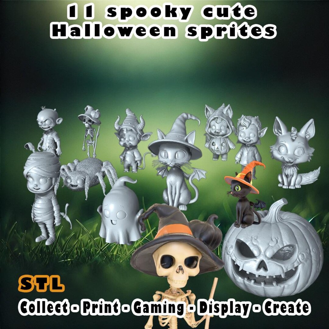 11 Spooky Halloween Themed Sprites STL - Tabletop RPG Games ...