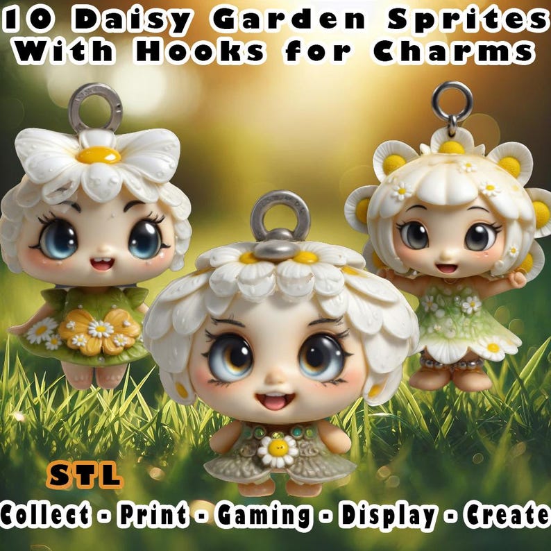 Daisy Garden Sprite Charms: 3D Printable STL Files for RPG - Etsy