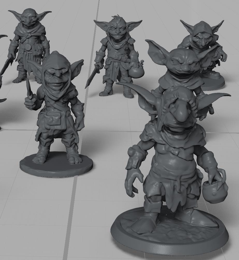 17x Goblin Gang STL Bundle - Sneaky Types With Knives and Swords - D&D ...