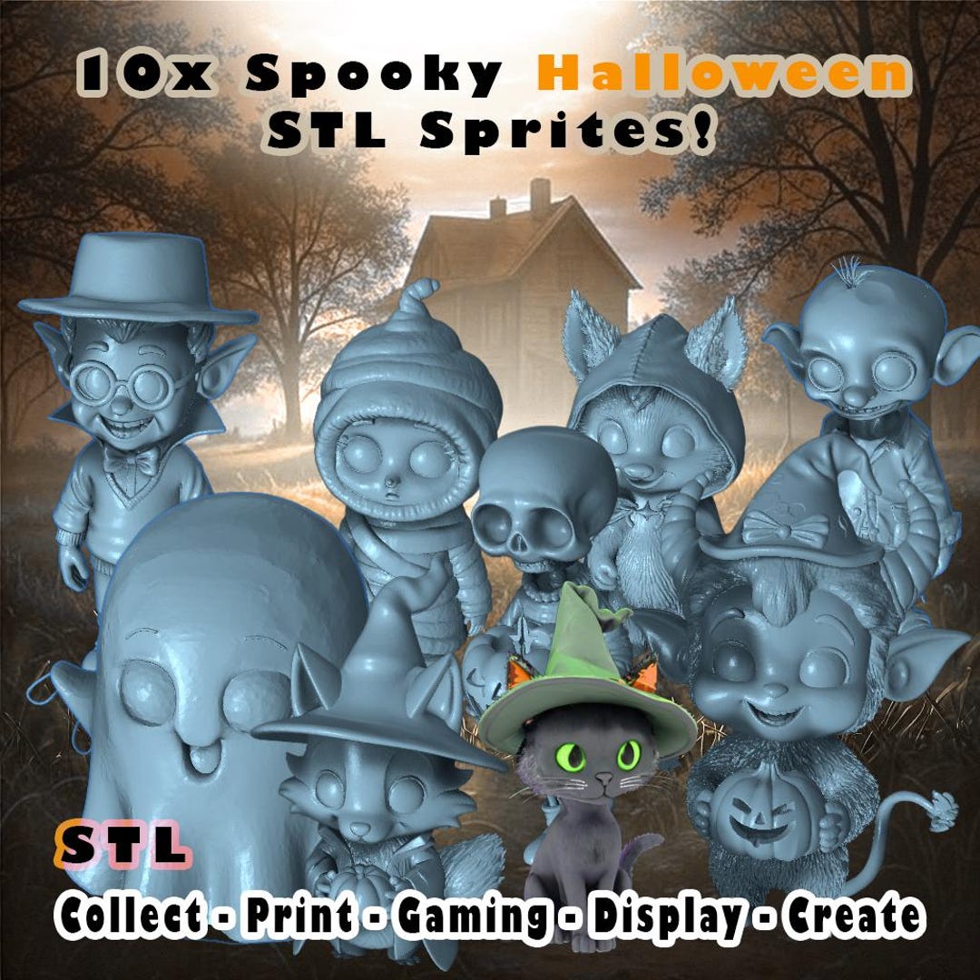 10x Spooky Halloween Sprites STL Pack #2: Tabletop RPG Charms - Etsy