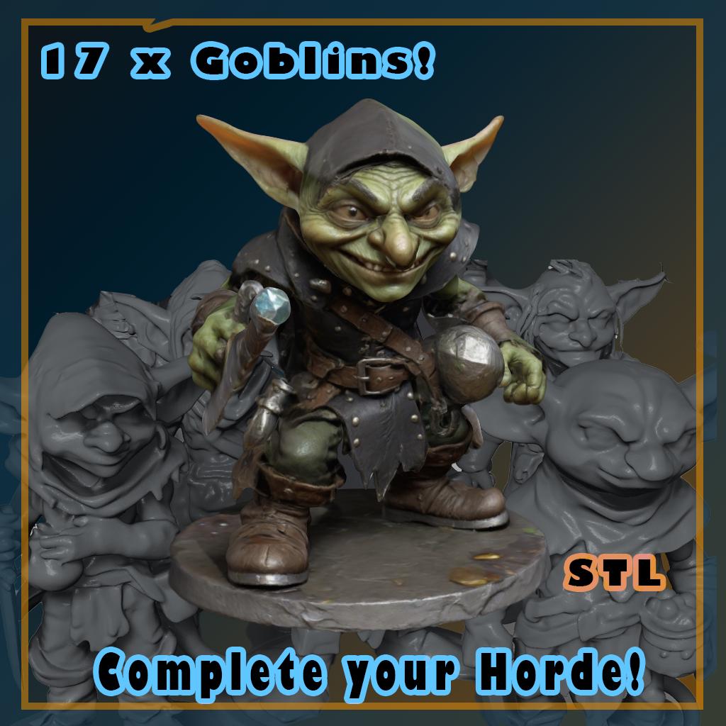 17x Goblin Gang STL Bundle - Sneaky Types With Knives and Swords - D&D ...