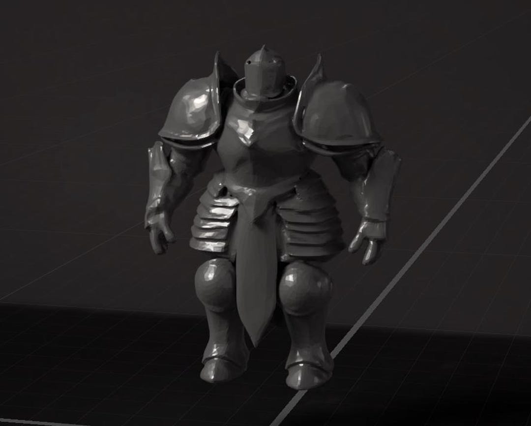 Large Armored Knight STL File 3D Printable Fantasy People large ...