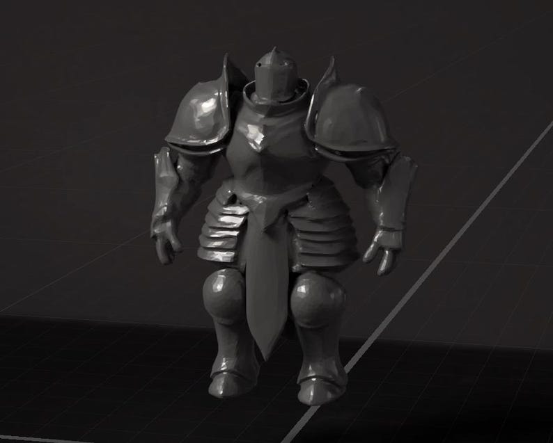 Large Armored Knight STL File 3D Printable Fantasy People large ...