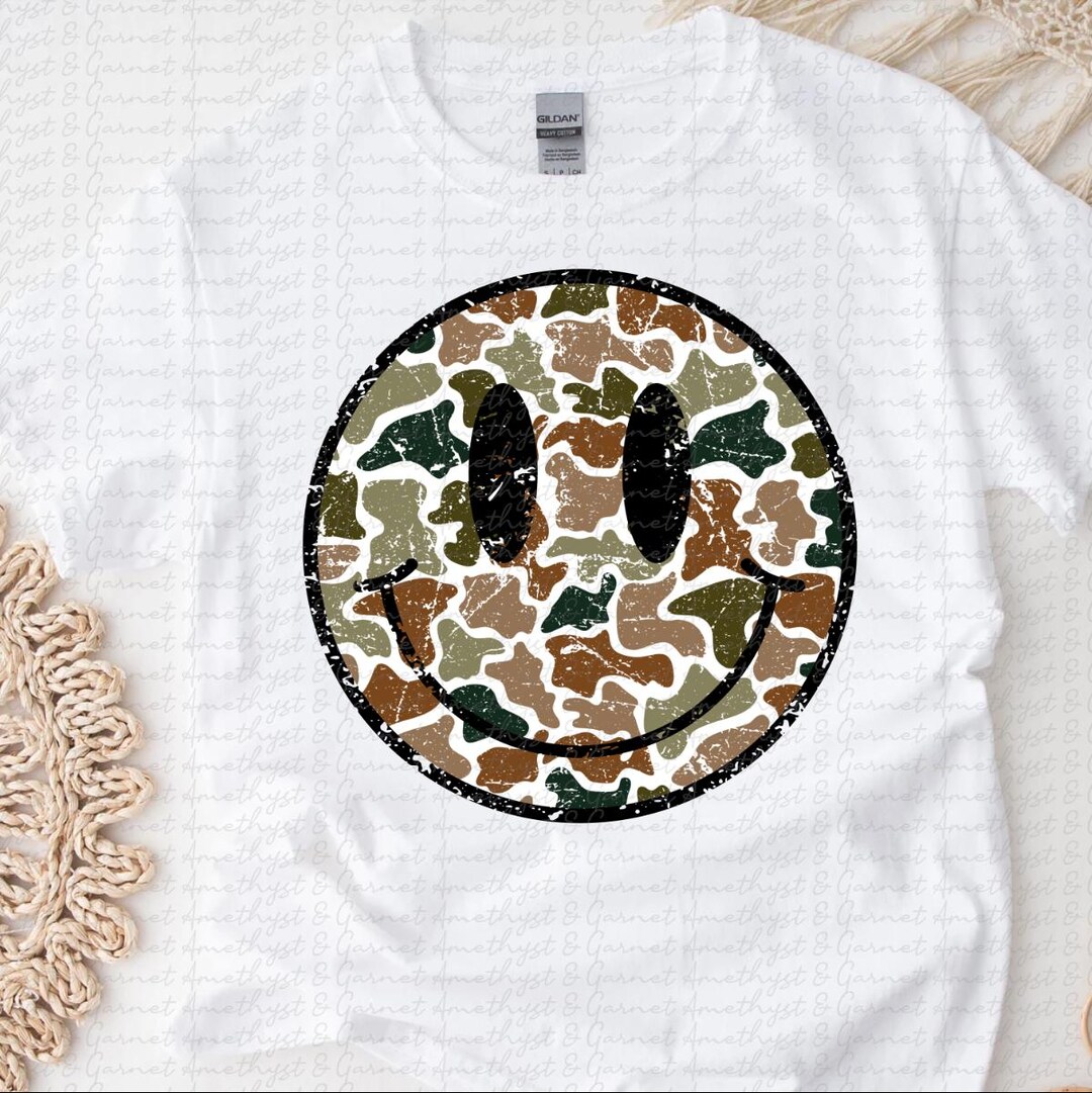 Camo Smiley Face PNG Hunters Wife PNG Seasonal Widow PNG Duck Hunting ...