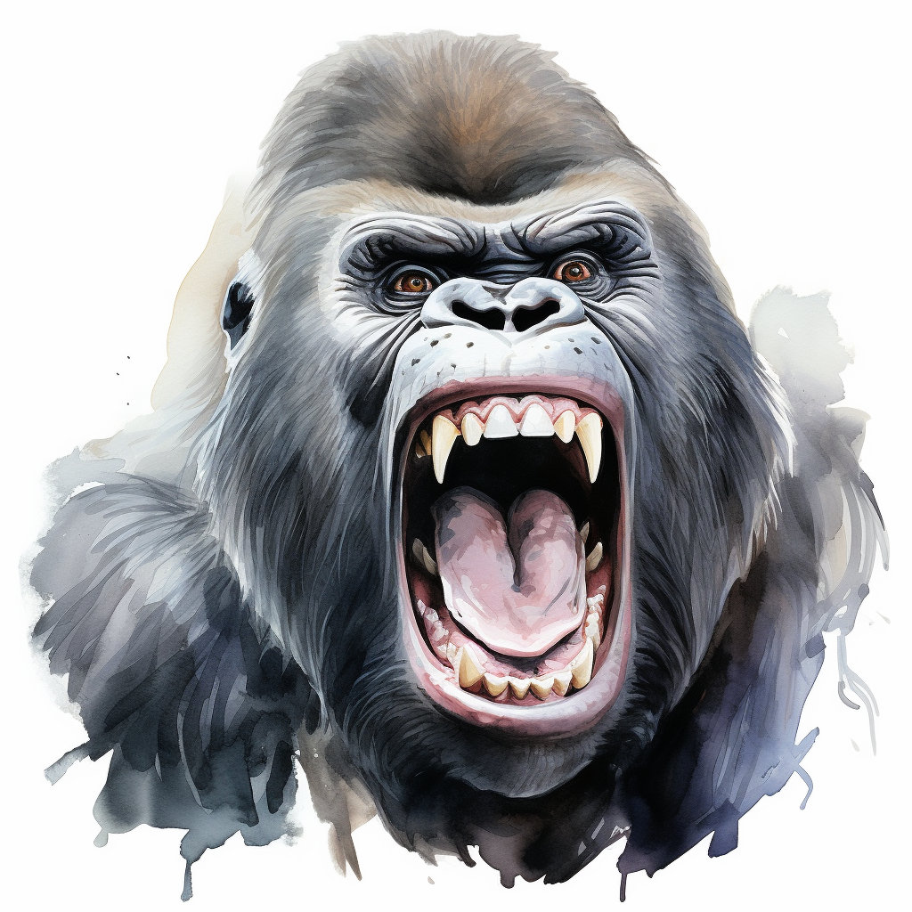 12 Gorilla Clipart, Gorilla Clip Art, Printable Watercolor Clipart, 12 ...