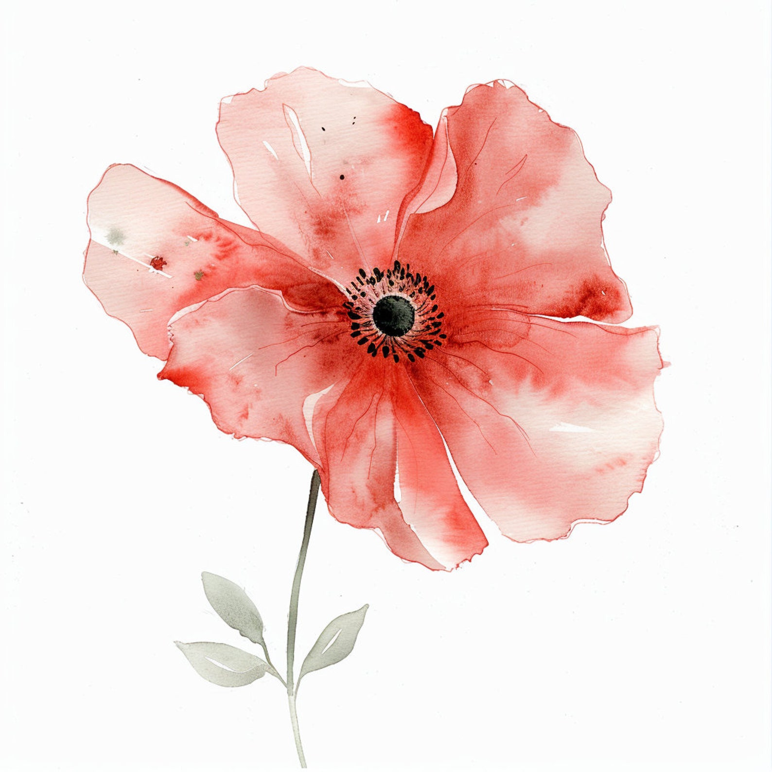 15 Red Flowers Clipart, Red Floral Print, Printable Watercolor Clipart ...