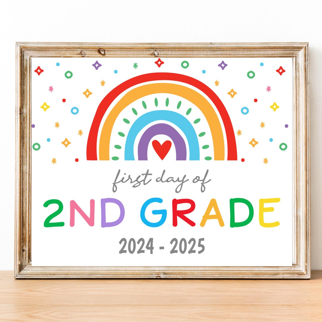 First Day of 2nd Grade Sign, First Day of School Sign, Printable 2nd ...