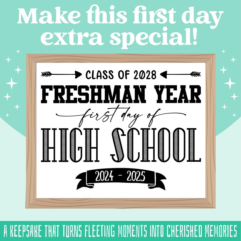 First Day of 9th Grade Sign Printable, Modern Back to School 2024-2025 ...