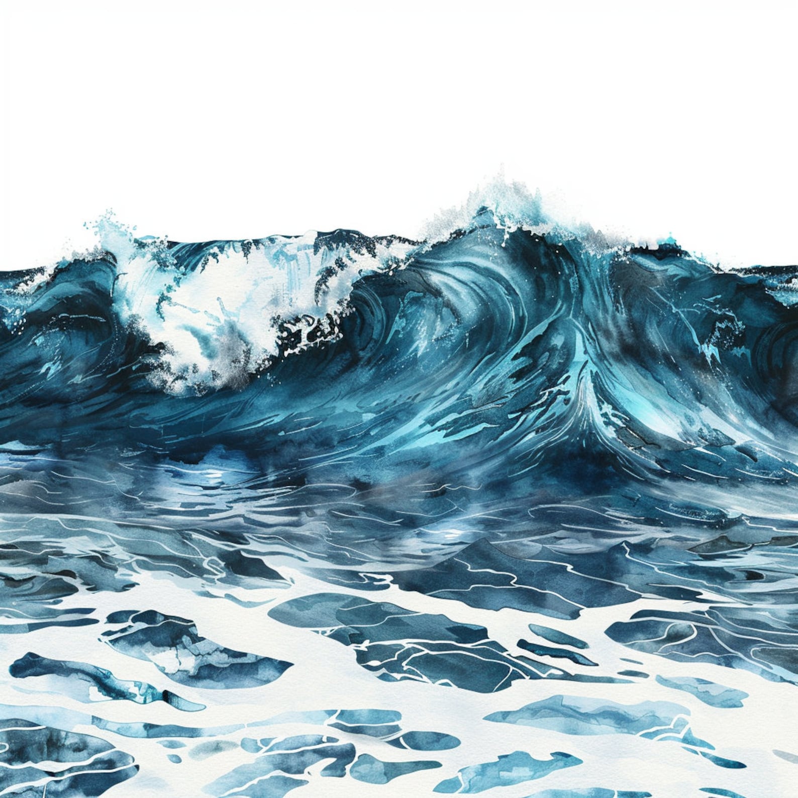 Wave Clipart Serene Wave Clipart Bundle 14 High-quality Images Ocean ...