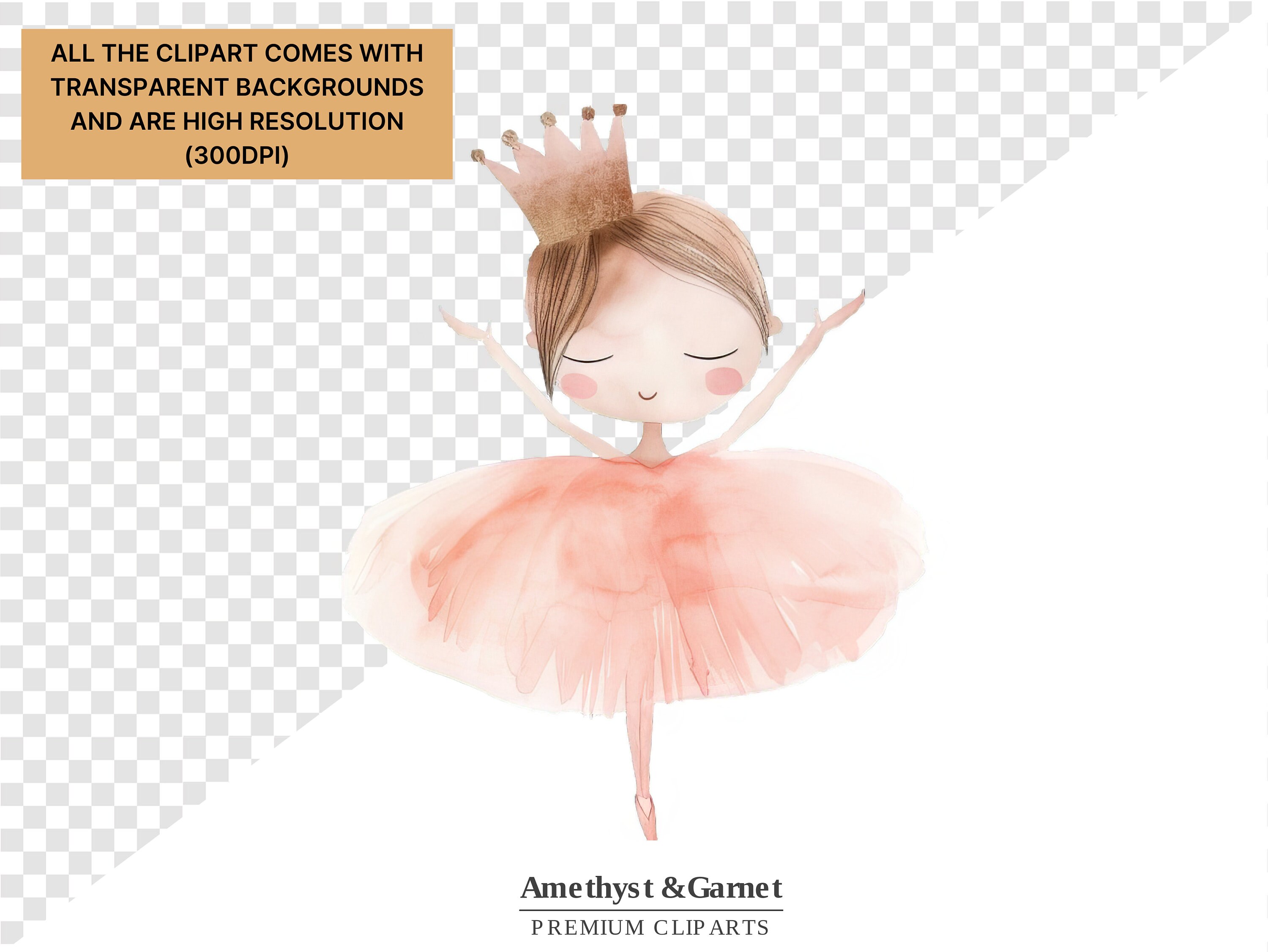 Watercolor Ballerina Clipart Pink Cute Ballerinas Clipart Bundle Ballet ...