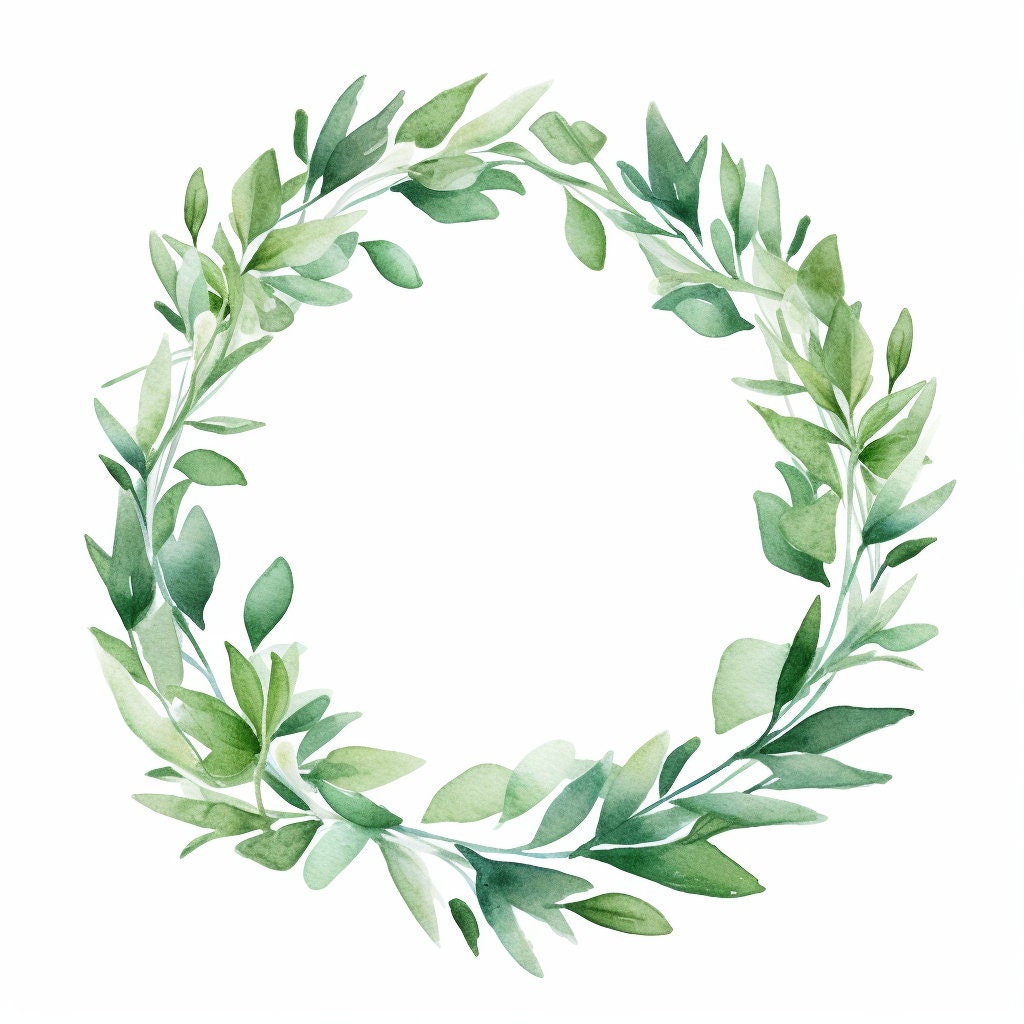 Eucalyptus Wreath, Eucalyptus Clipart, Watercolor Clipart, Greenery ...