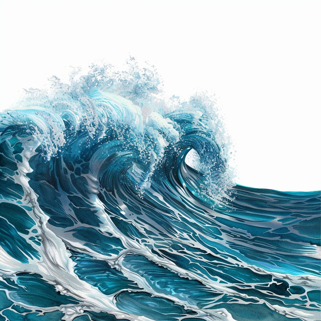 Wave Clipart Serene Wave Clipart Bundle 14 High-quality Images Ocean ...