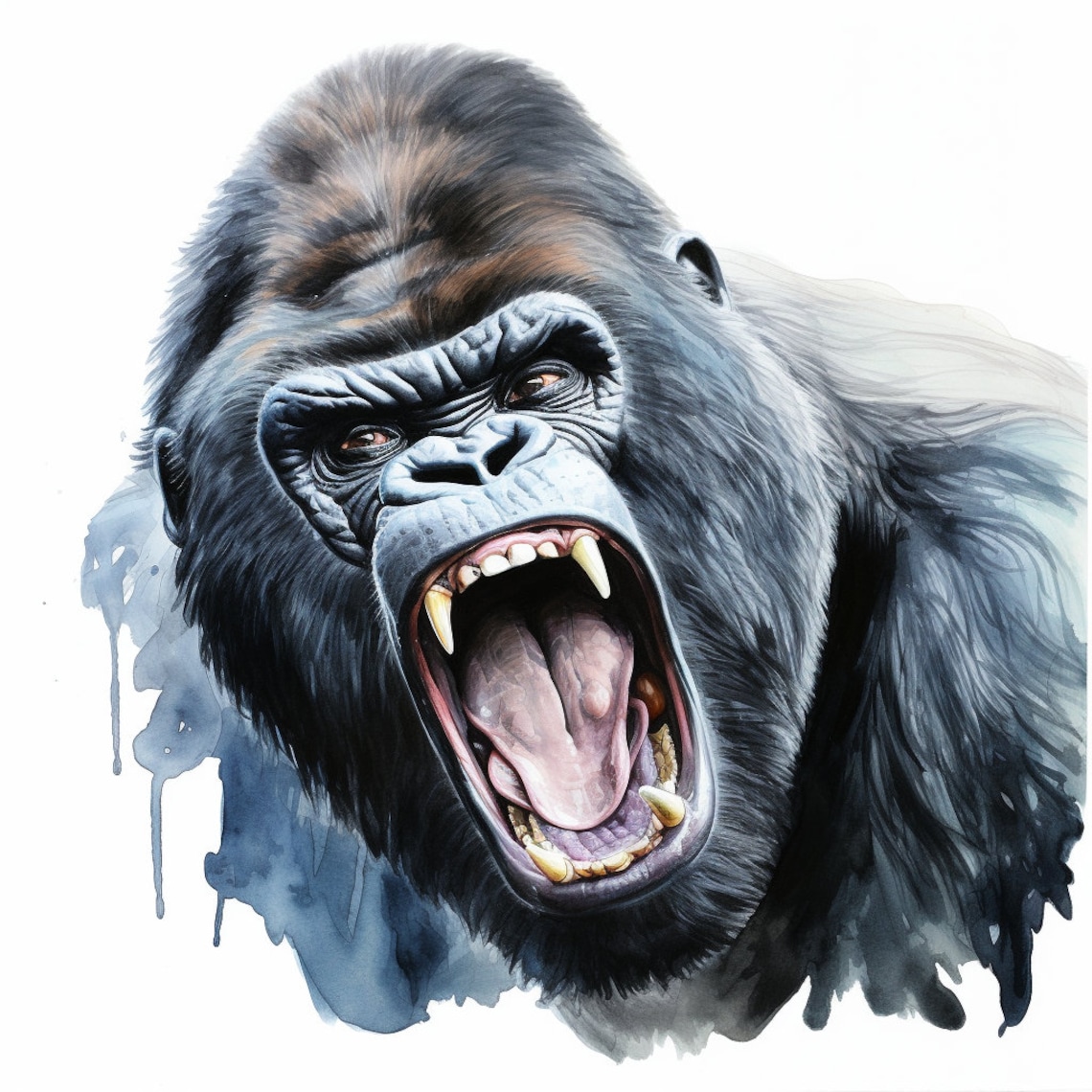 12 Gorilla Clipart, Gorilla Clip Art, Printable Watercolor Clipart, 12 ...