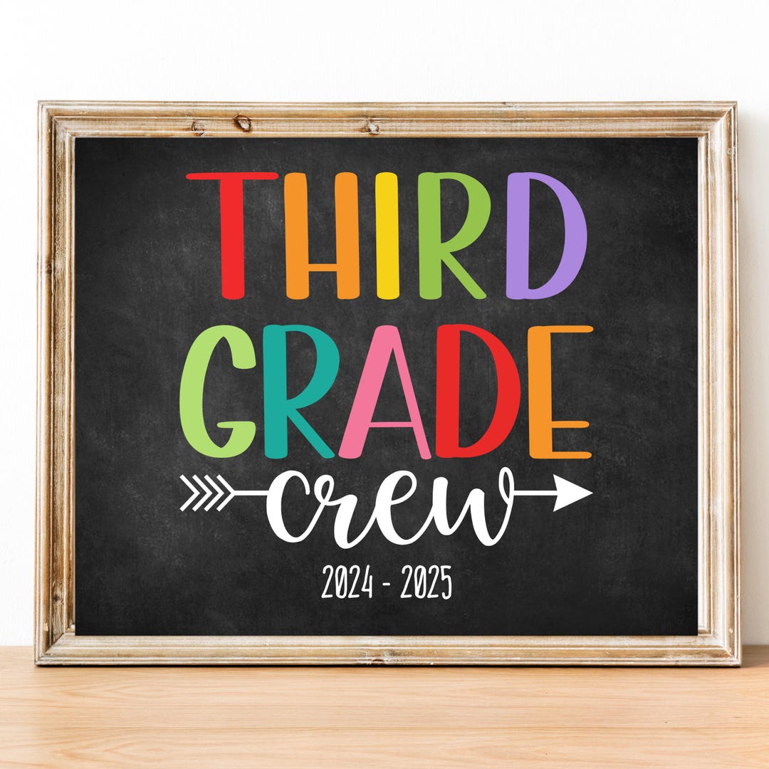 First Day of 3rd Grade Sign, First Day of School Sign, Printable 3rd ...