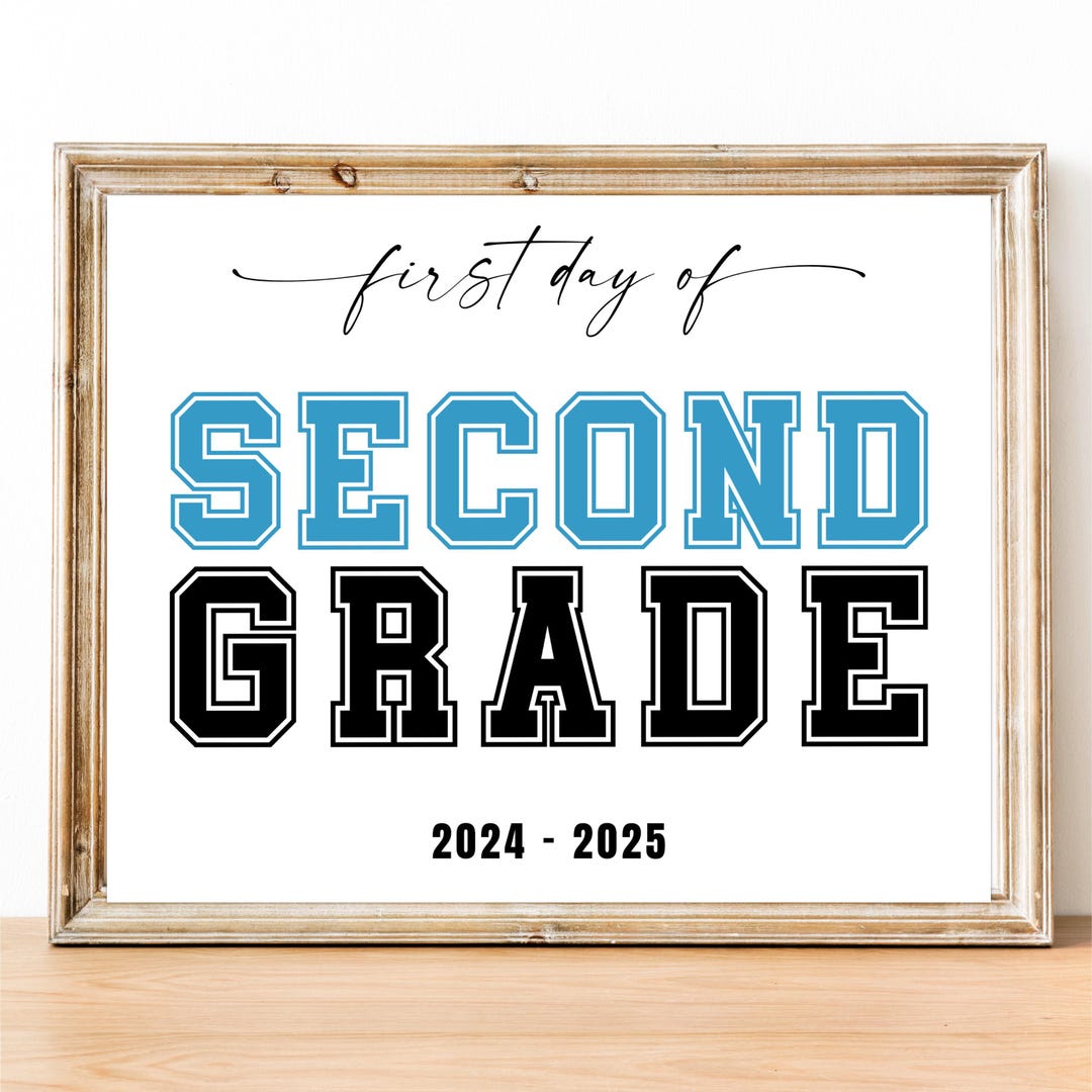 First Day of 2nd Grade Sign, First Day of School Sign, Printable 2nd ...
