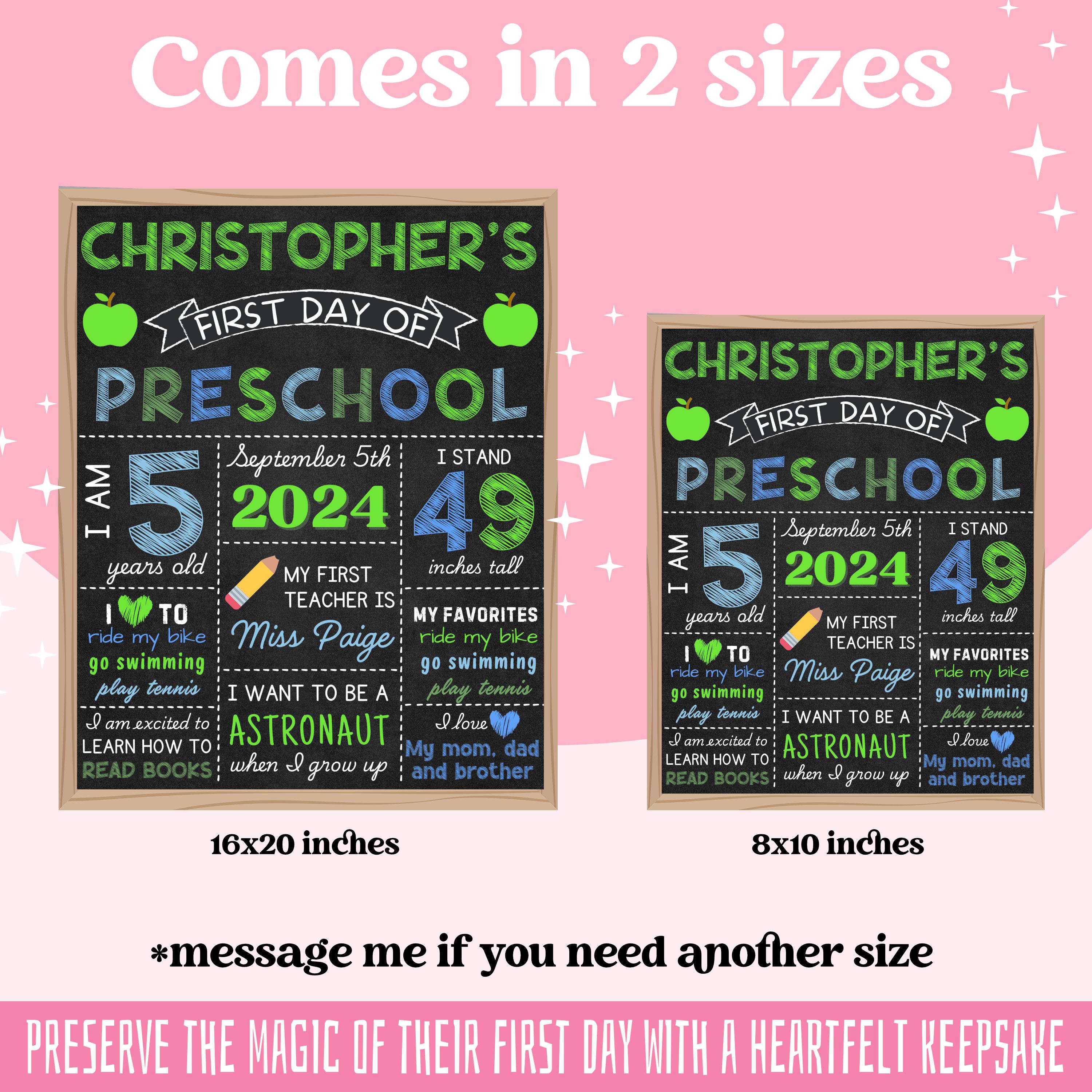 Editable Rainbow Colorful First Day of School Chalkboard Sign Reusable ...