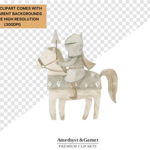 Dragon Watercolor Clipart, Knight Digital Clipart, Fairy Tale Graphics ...