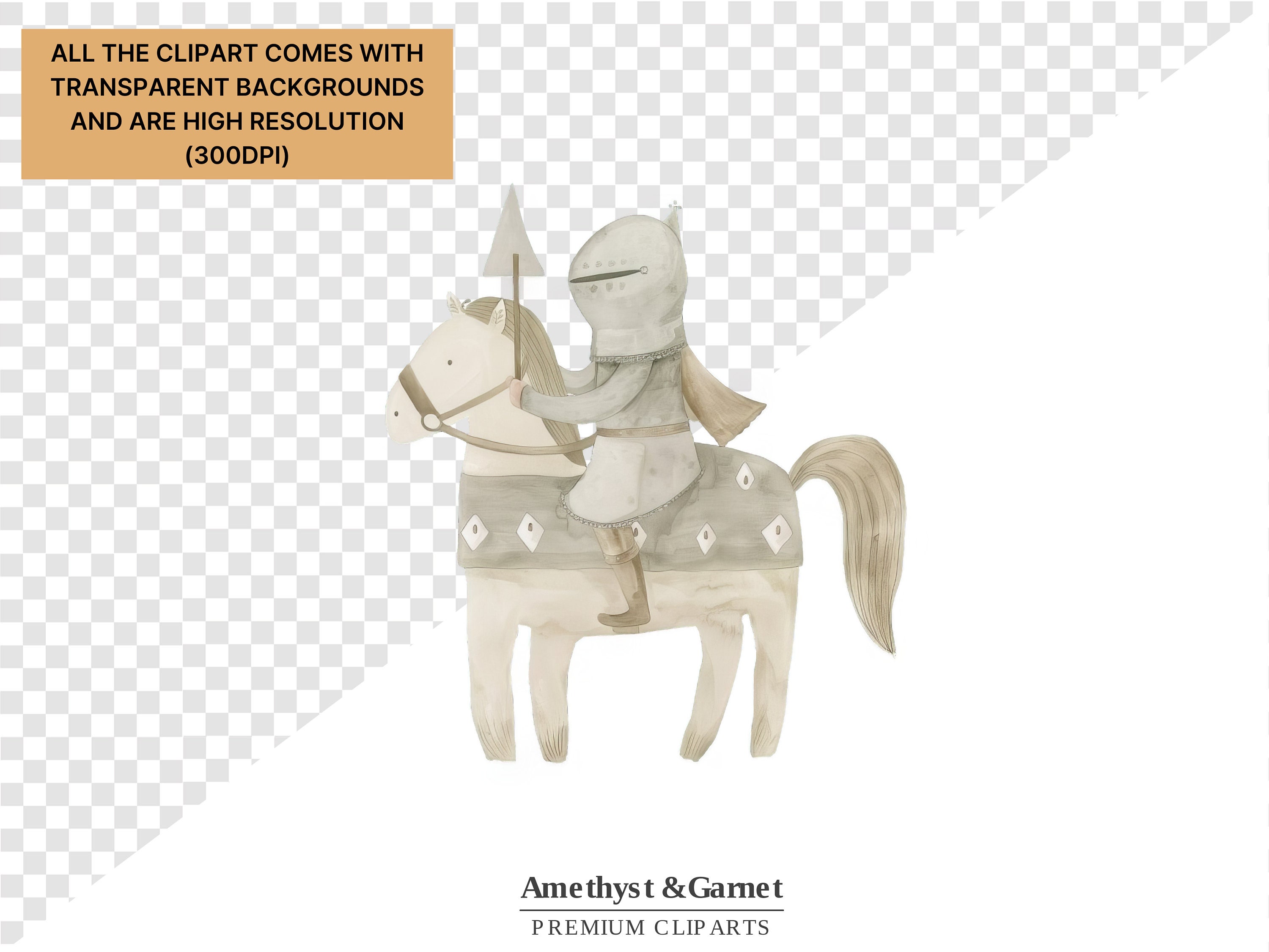 Dragon Watercolor Clipart, Knight Digital Clipart, Fairy Tale Graphics ...