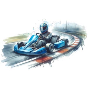 11 BLUE Go-kart Clipart | PNG Format for Commercial Use, Instant ...