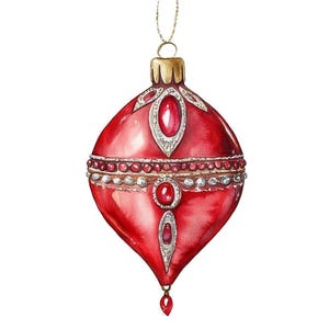 10 Red Baubles Clipart ,commercial Use Printable Watercolor Clipart ...