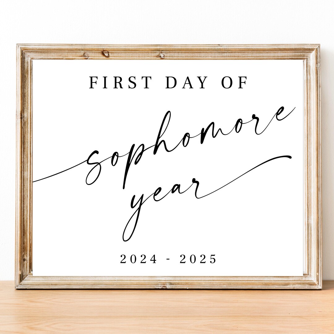 Minimalist First Day of 10th Grade Sign Printable, Modern Back to ...